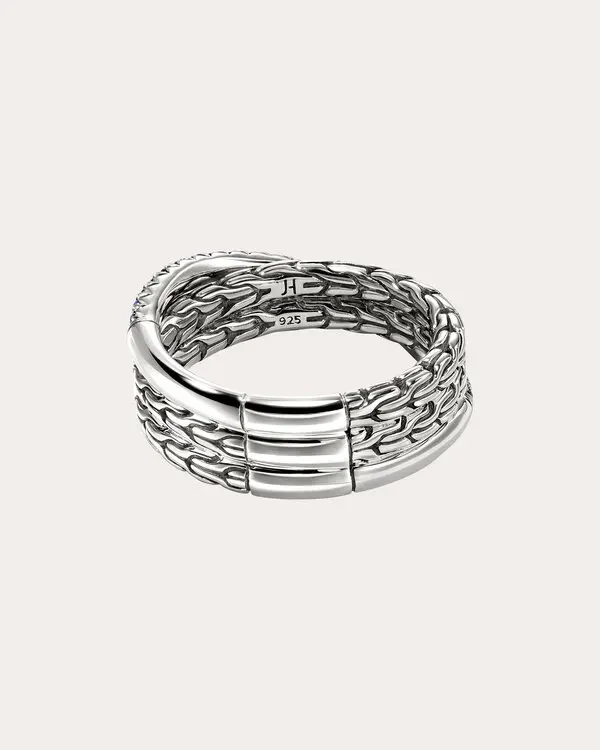 John Hardy Sapphire Jh Essential Pavé Crossover Ring