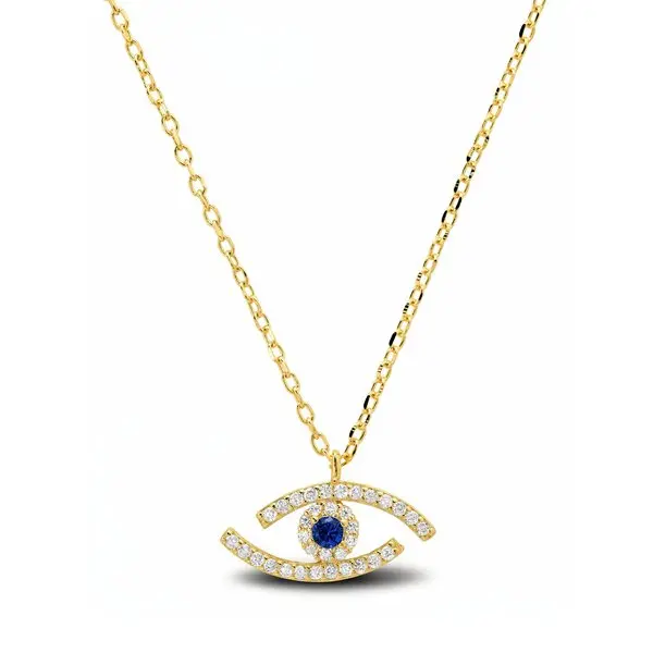 KYLIE HARPER Abstract Evil Eye Pendant Necklace - Gold