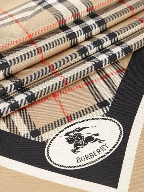 Burberry Check Silk Scarf - Cream