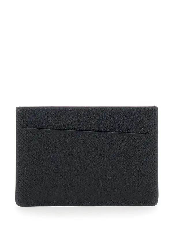 MAISON MARGIELA Card Holder With Four Stitches On The Back In Black Leather For - Multicolor