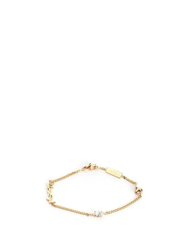 Saint Laurent Chain Bracelet With Cassandre Charm - Gold