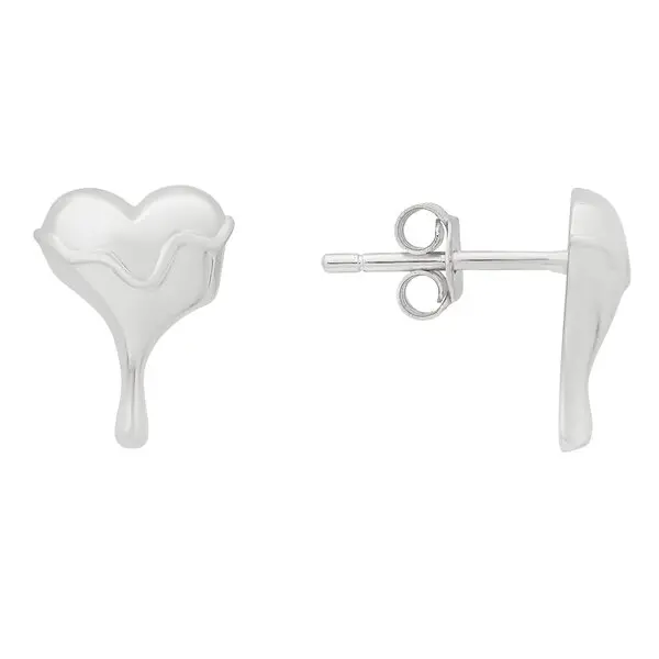 KYLIE HARPER Melting Gold' Heart Stud Earrings In Sterling
