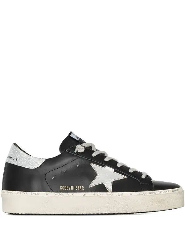 GOLDEN GOOSE Hi Star Leather Sneakers - Black