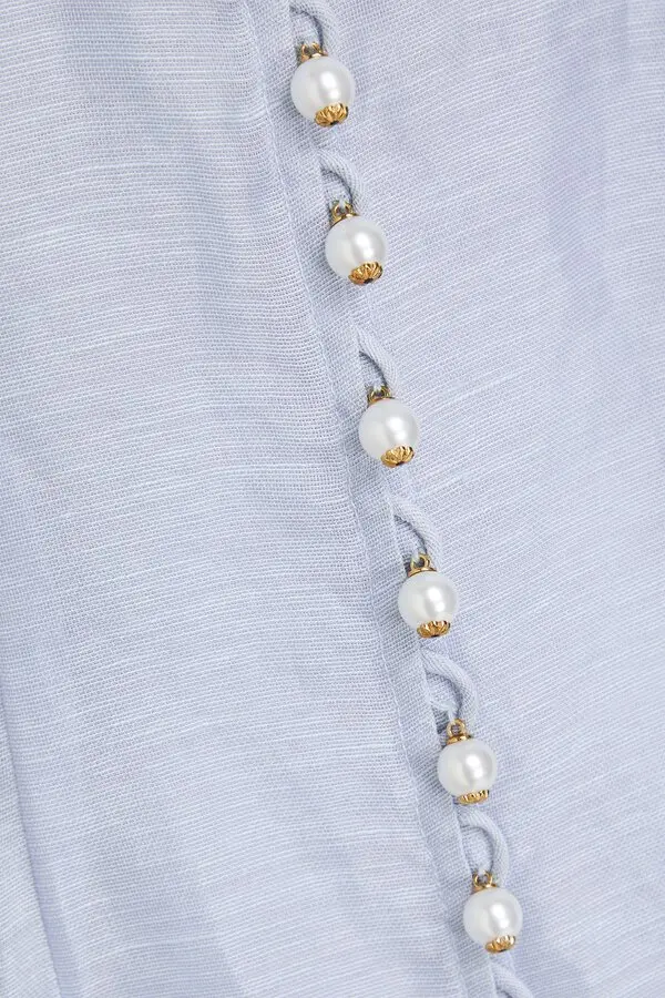 Zimmermann Linen And Silkblend Gauze Blouse