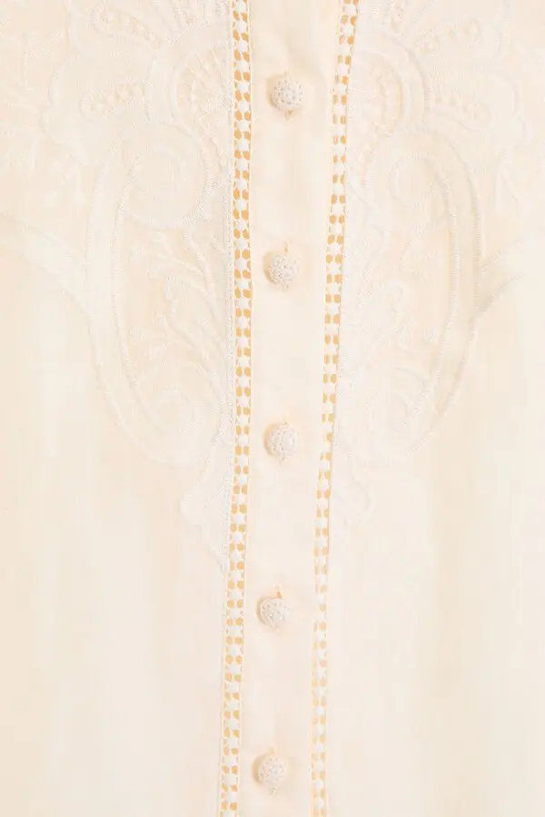 Zimmermann Embroidered Linengauze Blouse