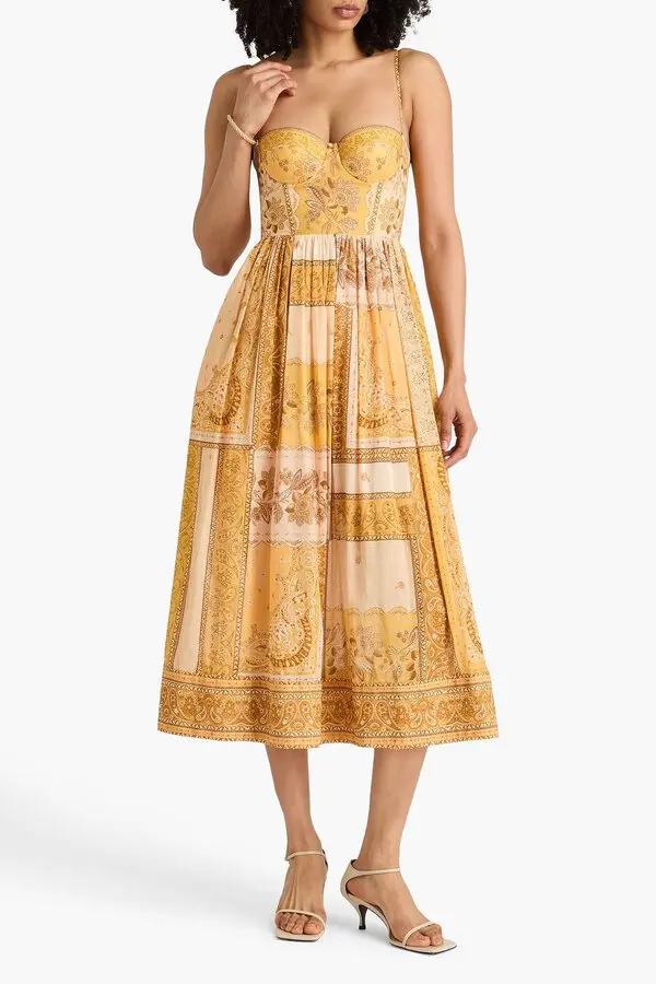Zimmermann Printed Cotton Midi Dress