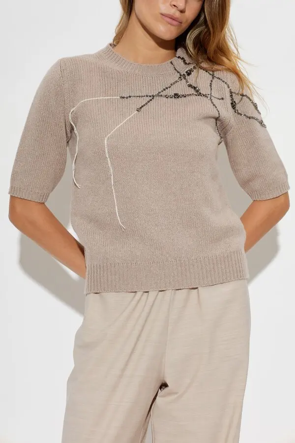Fabiana Filippi Top With Shimmering Crystals