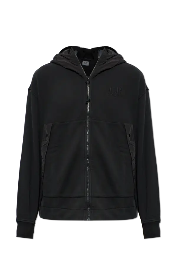 C.P. COMPANY Zip-up Hooded Sweatshirt With Goggles - Black