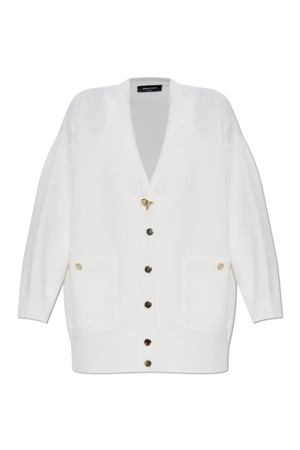 Fabiana Filippi Wool Cardigan With Pockets - White