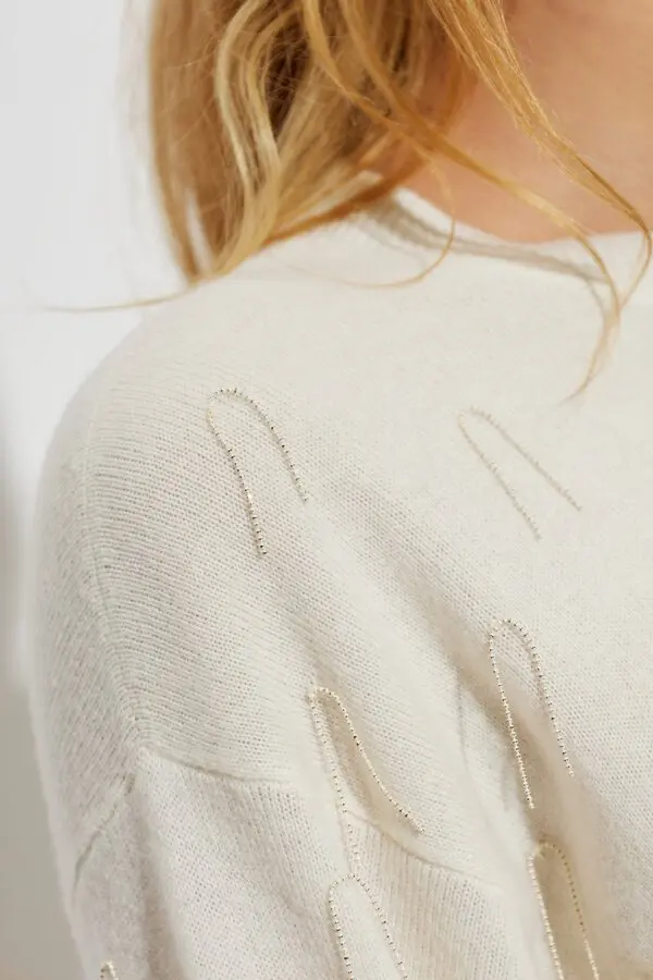 Fabiana Filippi Wool Sweater With Shimmering Fringes