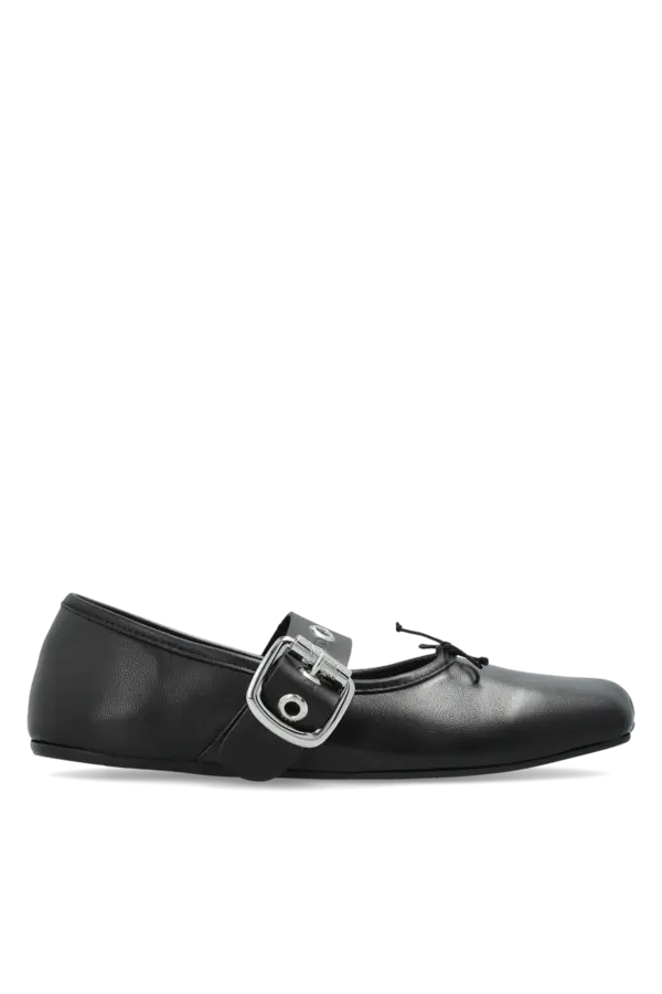 VIVIENNE WESTWOOD Alice' Leather Ballerina Flats With Buckle Detail - Black