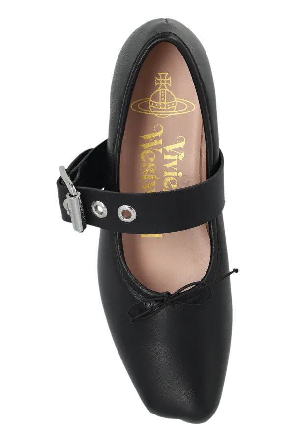 VIVIENNE WESTWOOD Alice' Leather Ballerina Flats With Buckle Detail