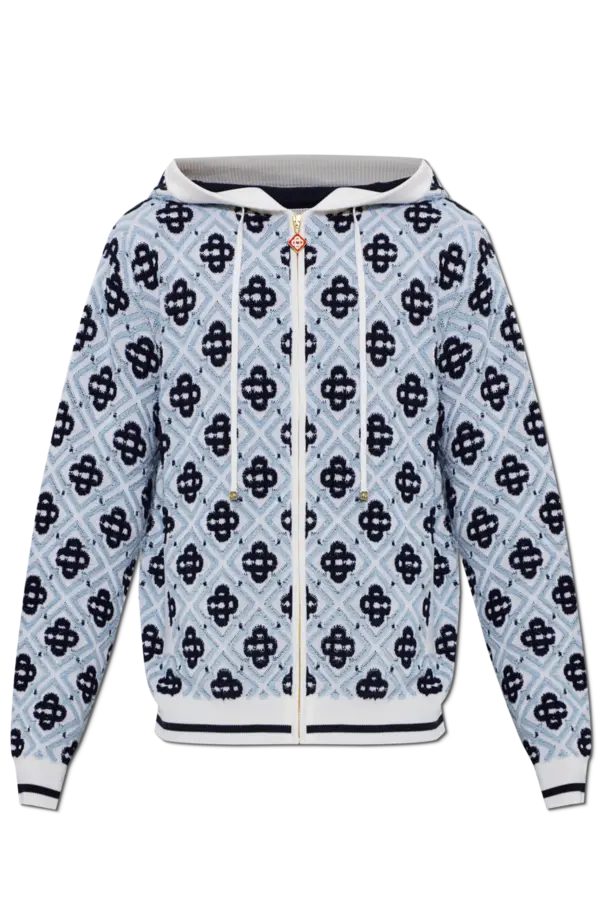Casablanca Wool Cardigan With Hood - Blue
