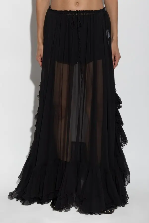 Chloé Silk Maxi Skirt With Ruffle Detailing