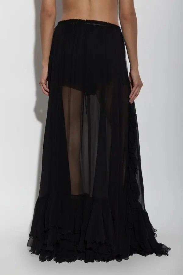 Chloé Silk Maxi Skirt With Ruffle Detailing