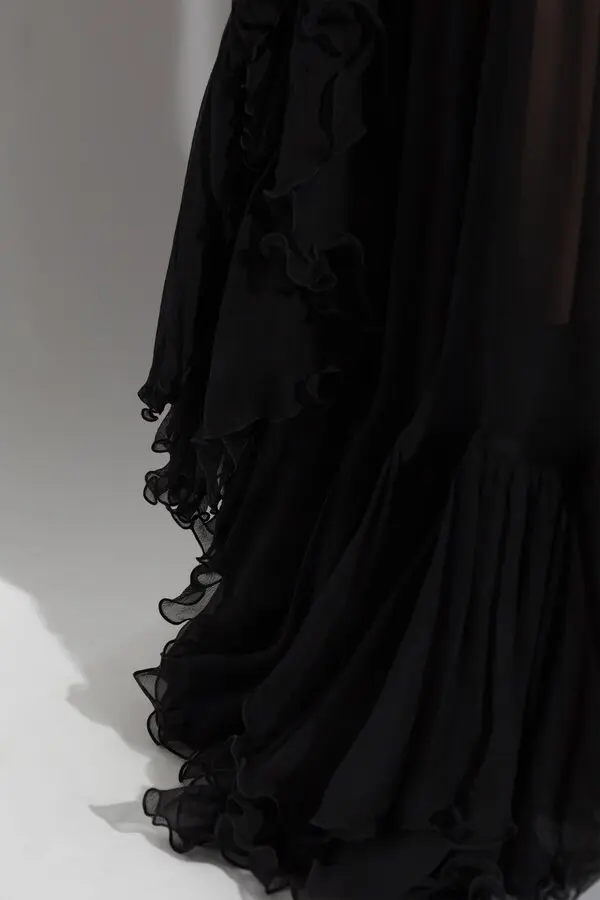 Chloé Silk Maxi Skirt With Ruffle Detailing