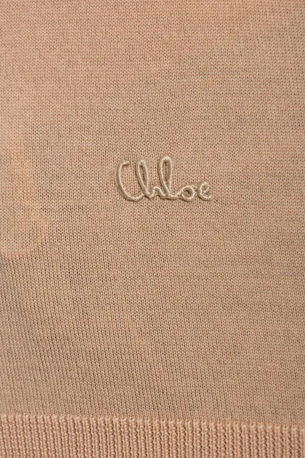 Chloé Wool Top With Embroidered Logo