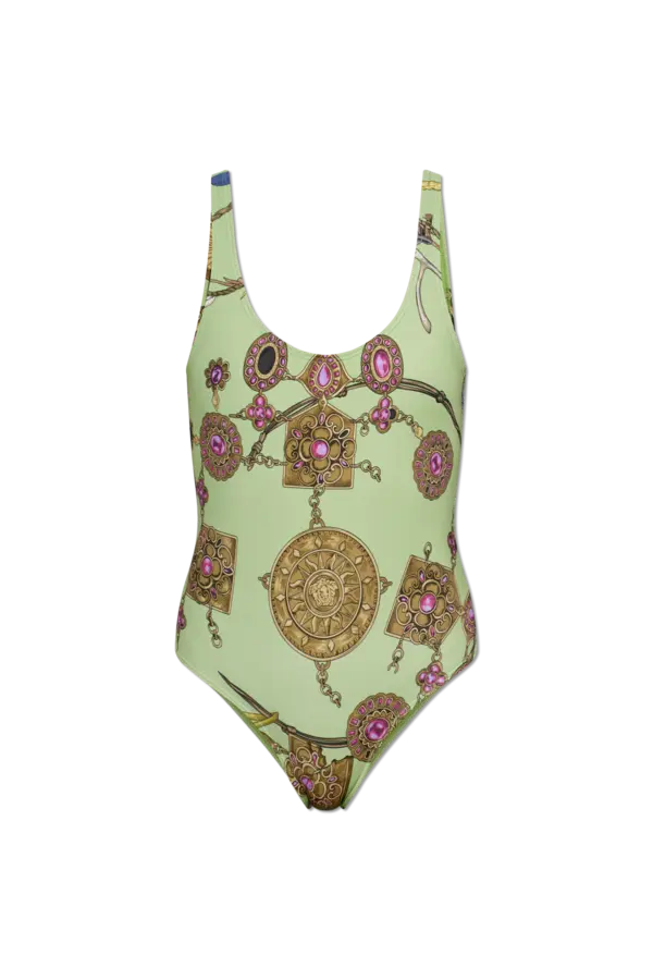 Versace One-piece Swimsuit With "broken Jewels" Print
