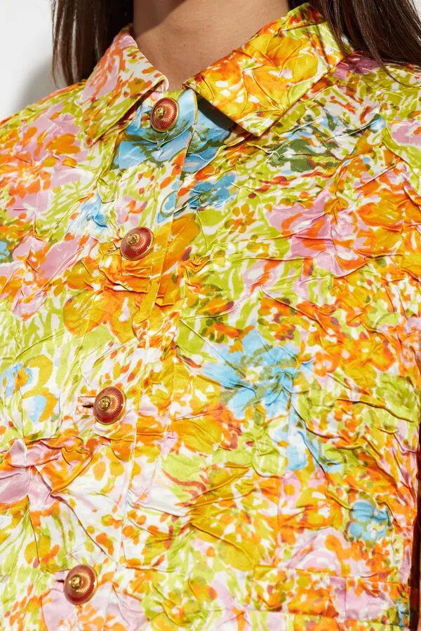 Versace Short Blazer With Crinkle Effect