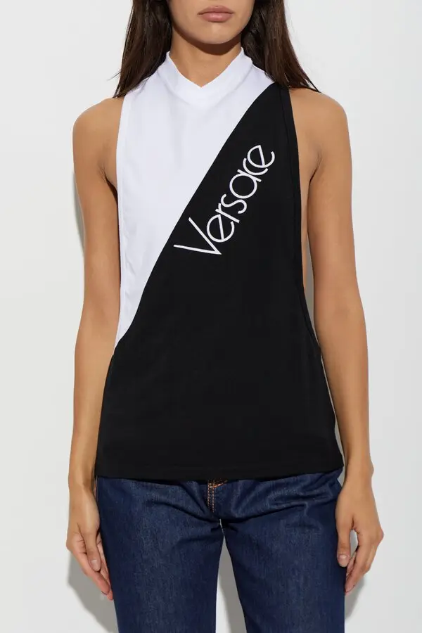 Versace Top With Embroidered Logo