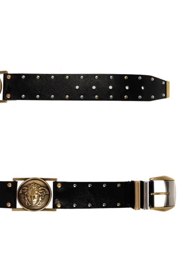 Versace Leather Belt With Studs