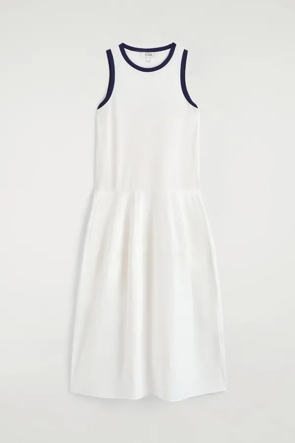 Cos Paneled Sleeveless Midi Dress - Navy