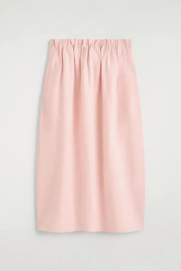Cos Cotton-linen Balloon Midi Skirt - Pink