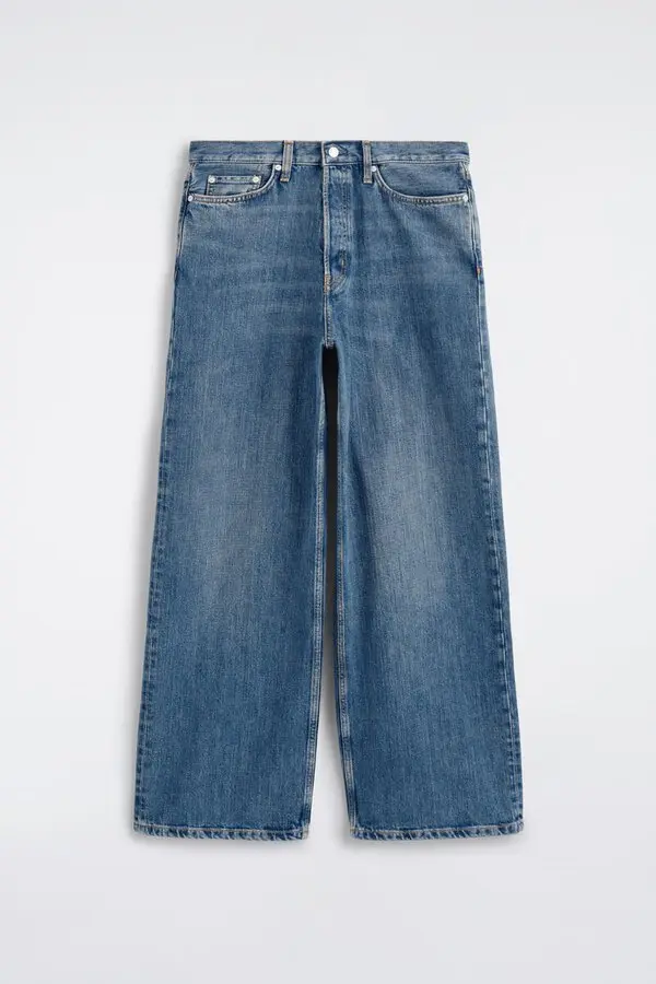 Cos Fold Relaxed-fit Wide-leg Jeans - Blue