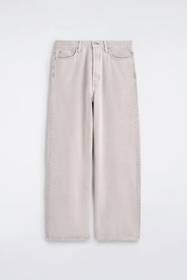 Cos Fold Relaxed-fit Wide-leg Jeans - Gray