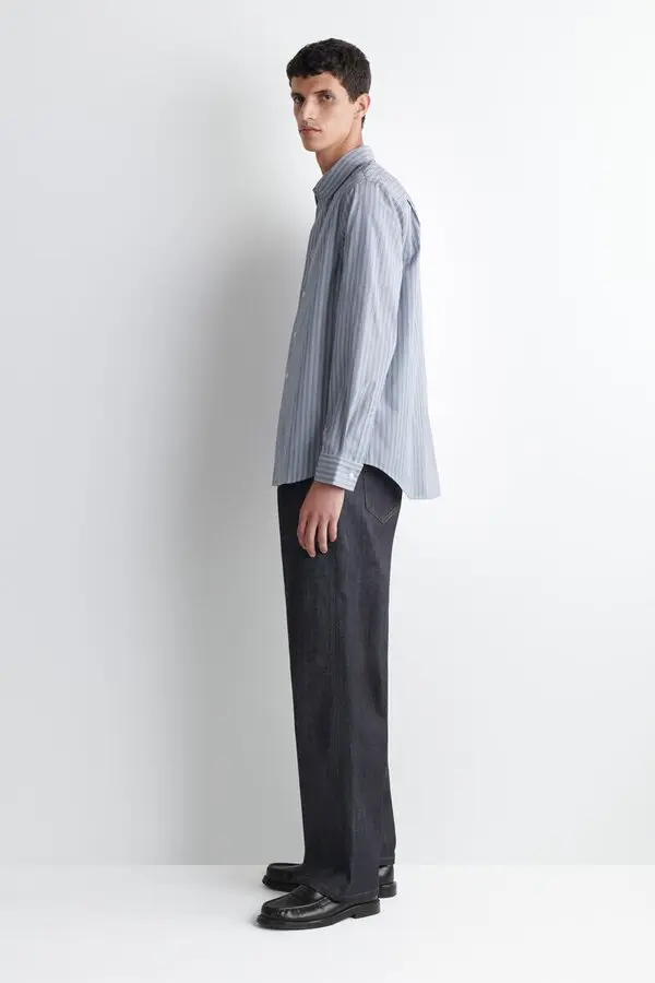 Cos Relaxed Striped Cotton Shirt