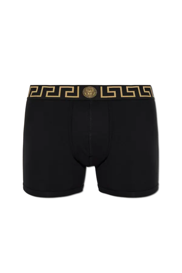 Versace Cotton Boxers With Logo - Black