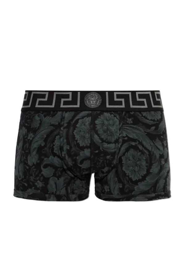 Versace Cotton Boxers With Logo - Black