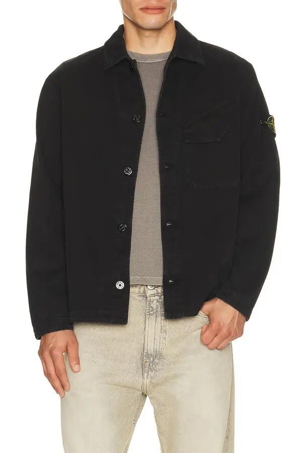 Stone Island Button Up Shirt - Black