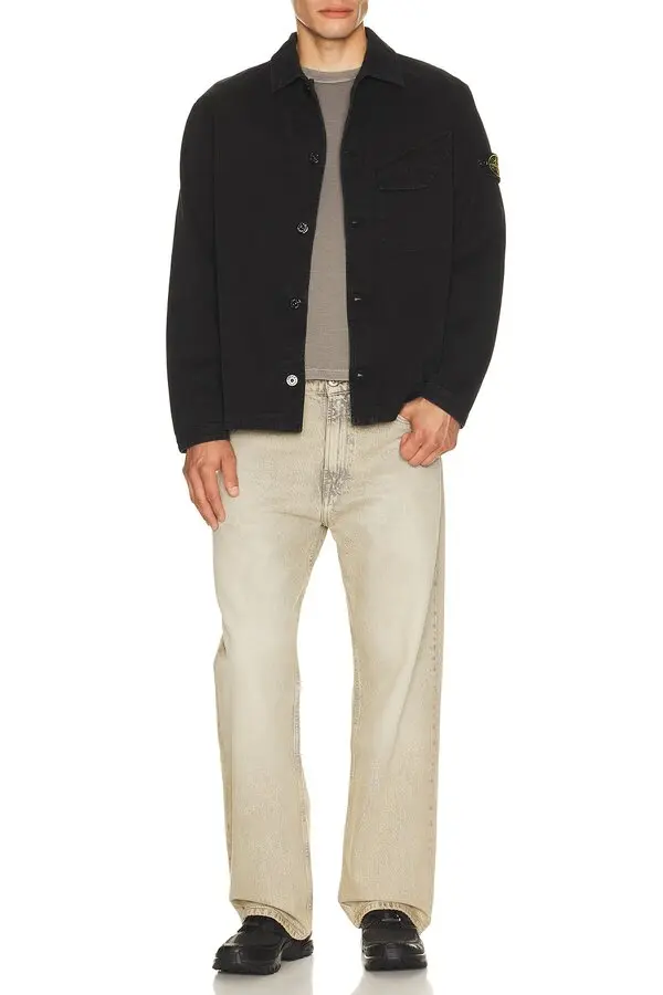 Stone Island Button Up Shirt - Black