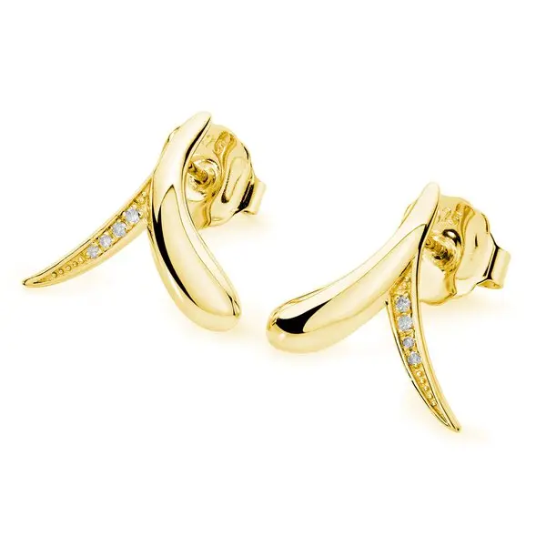 LUCY QUARTERMAINE Sycamore Studs In Vermeil With White Topaz - Gold