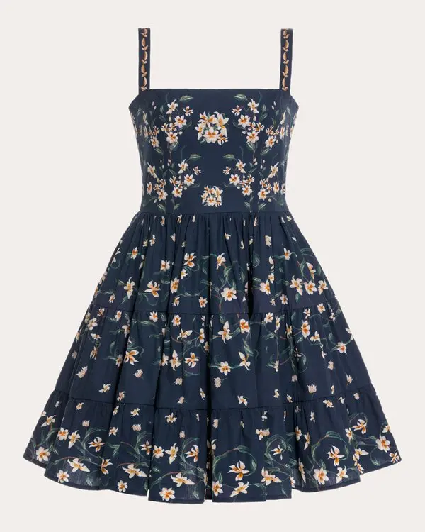 Agua Bendita Lima Tiered Mini Dress - Blue