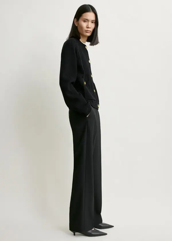 TOTEME Hammered Button Cotton Cardigan