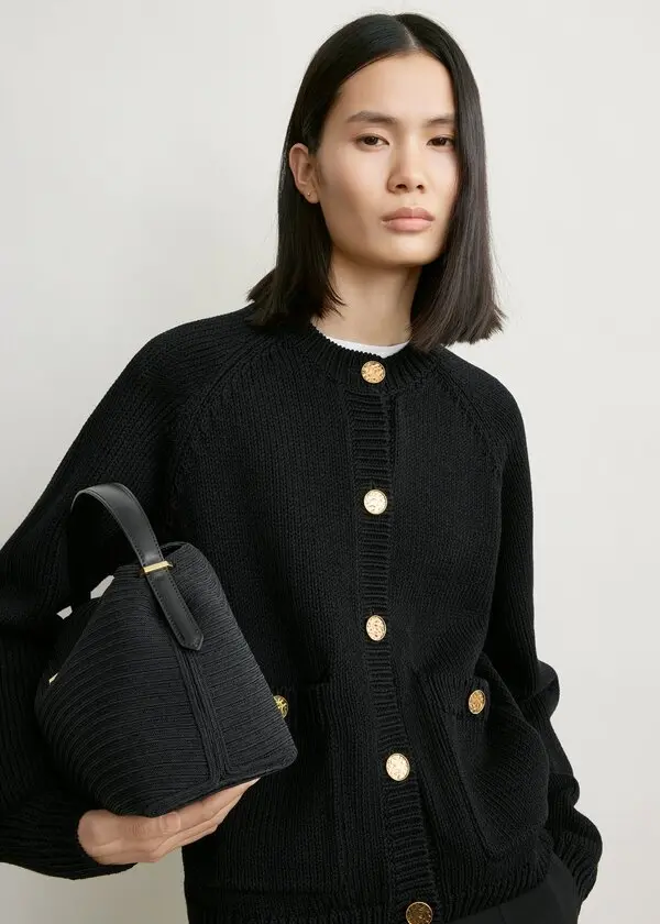 TOTEME Hammered Button Cotton Cardigan