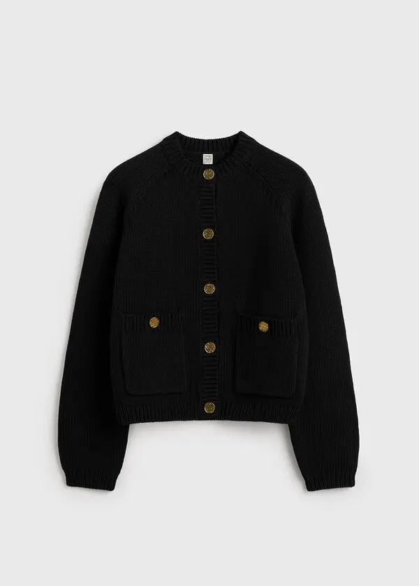 TOTEME Hammered Button Cotton Cardigan
