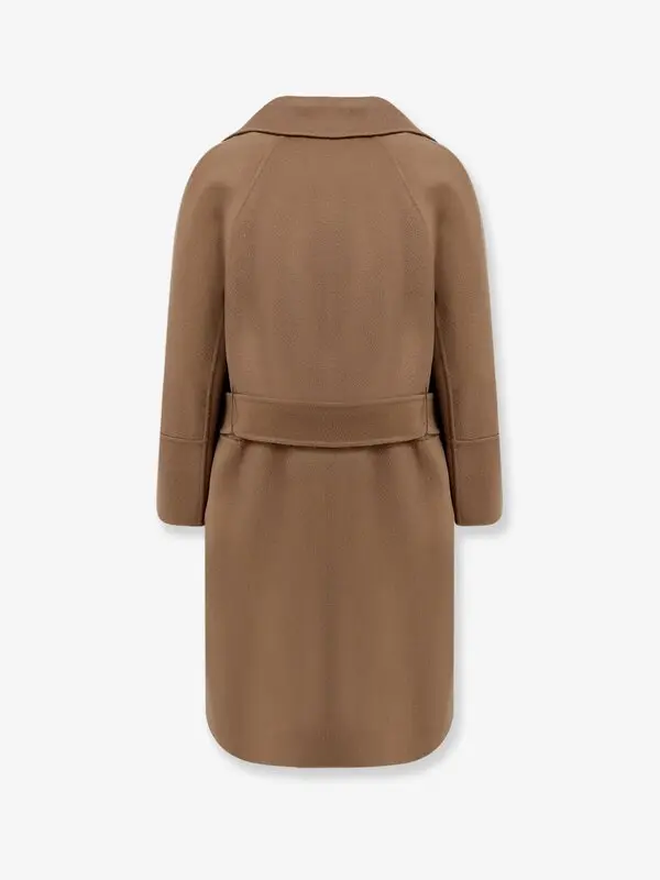 Max Mara Arona Virgin Wool Belted Coat - Multicolor