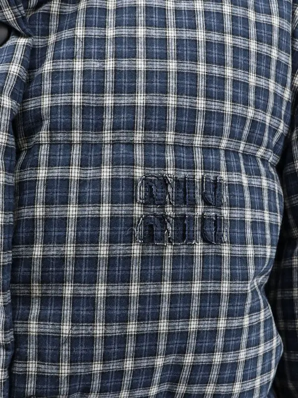 Miu Miu Reversible Madras Flannel Down Jacket