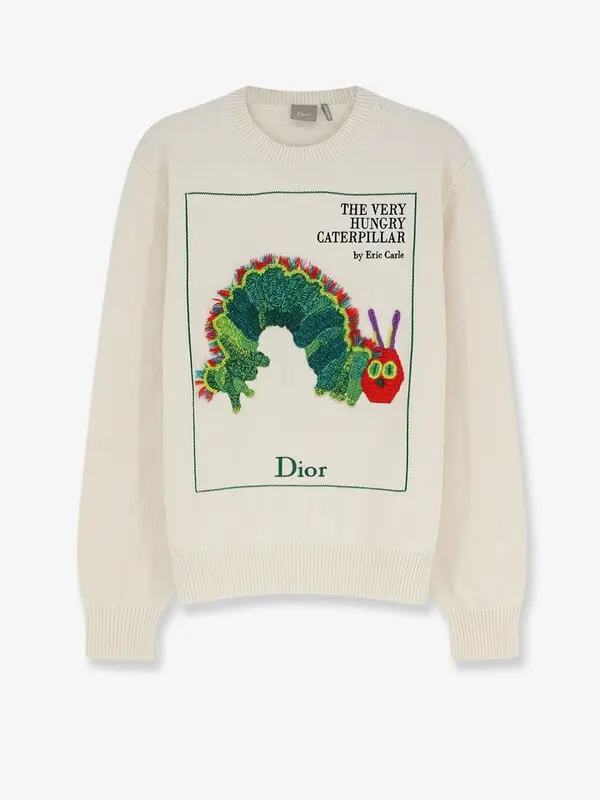 Dior Cotton And Wool Sweater With Book Cover Embroidery - Multicolor
