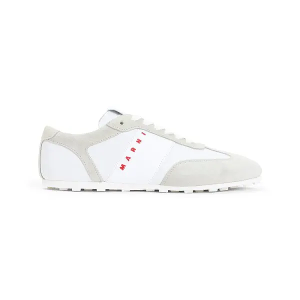 Marni Lily White Leather And Suede Low-top Sneakers - Multicolor