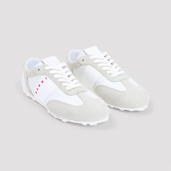 Marni Lily White Leather And Suede Low-top Sneakers