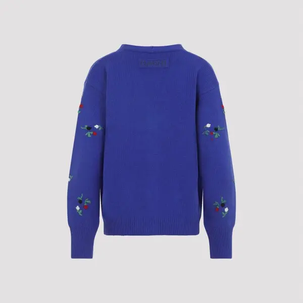 Marni Embroidered Floral Wool Blend Cardigan