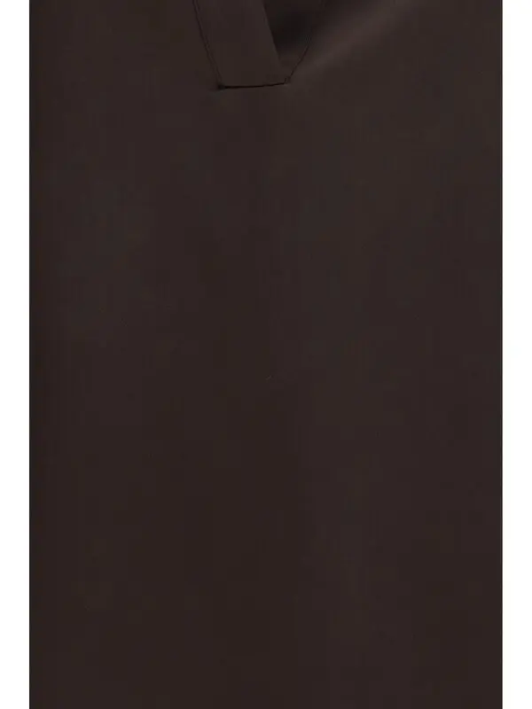 TOM FORD Deep V-neck Silk Shirt - Brown