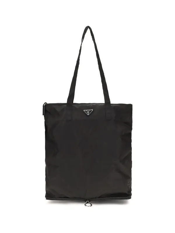 Prada Re-nylon Tote Bag With Saffiano Leather Pouch - Black