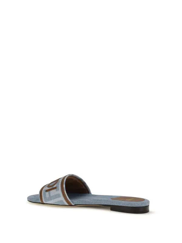 Fendi Ff Denim Sandals