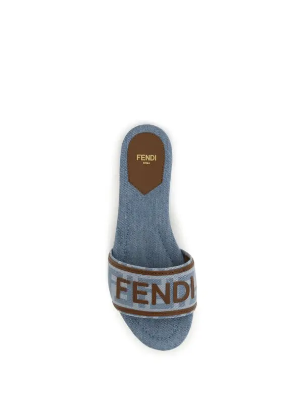 Fendi Ff Denim Sandals
