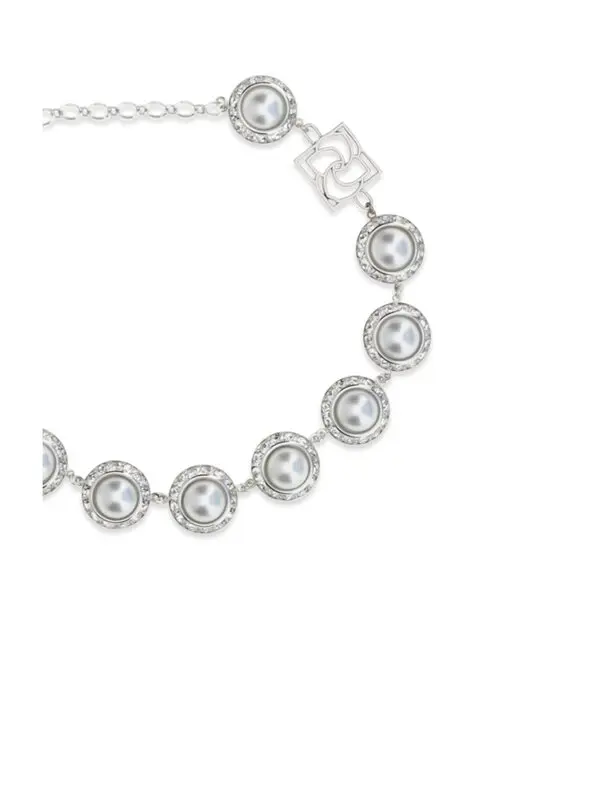 Magda Butrym Pearl And Crystal Chain Necklace
